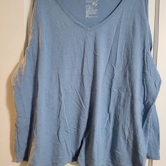 Terra & Sky | Tops | Terra Sky Womens Long Sleeve Blue Tee | Poshmark